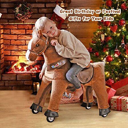 WondeRides Ride on Rocking Horse Toy Plush Walking Animal Giddy up Pony ...