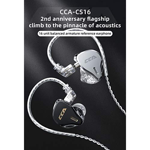CCA CS16 in-Ear Monitors, 16BA Reference HiFi Stereo IEM Wired Earphones/Earbuds/Headphones with ...