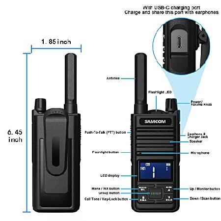 Samcom Long Range Walkie Talkies for Adults T2 GMRS Talkie Handsfree ...