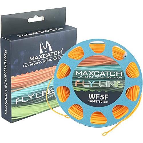 M MAXIMUMCATCH Maxcatch ECO フライライン フローティングウェイトフォワードデザイン 溶接ループ付き3F、4F、5F、6F、7F、8F WF3F, オレンジ ...