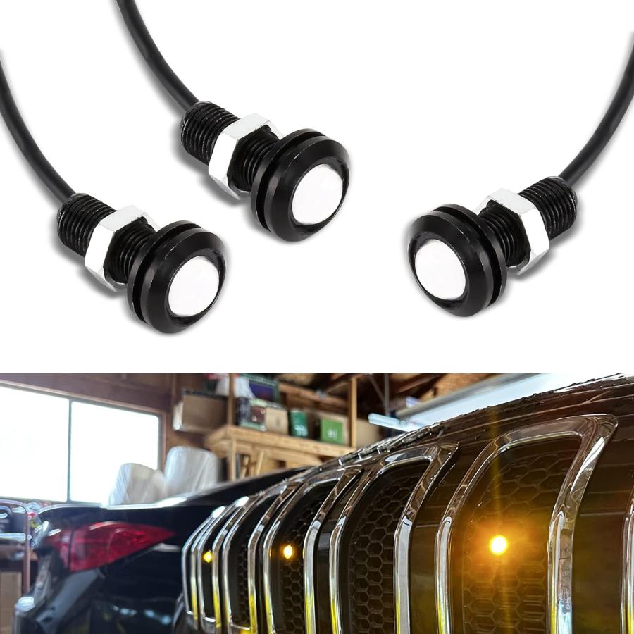 dawfall 3 PCS Car LED Eagle Eye Reversing Light, 0.7" COB Chip 6 並行輸入品 ...