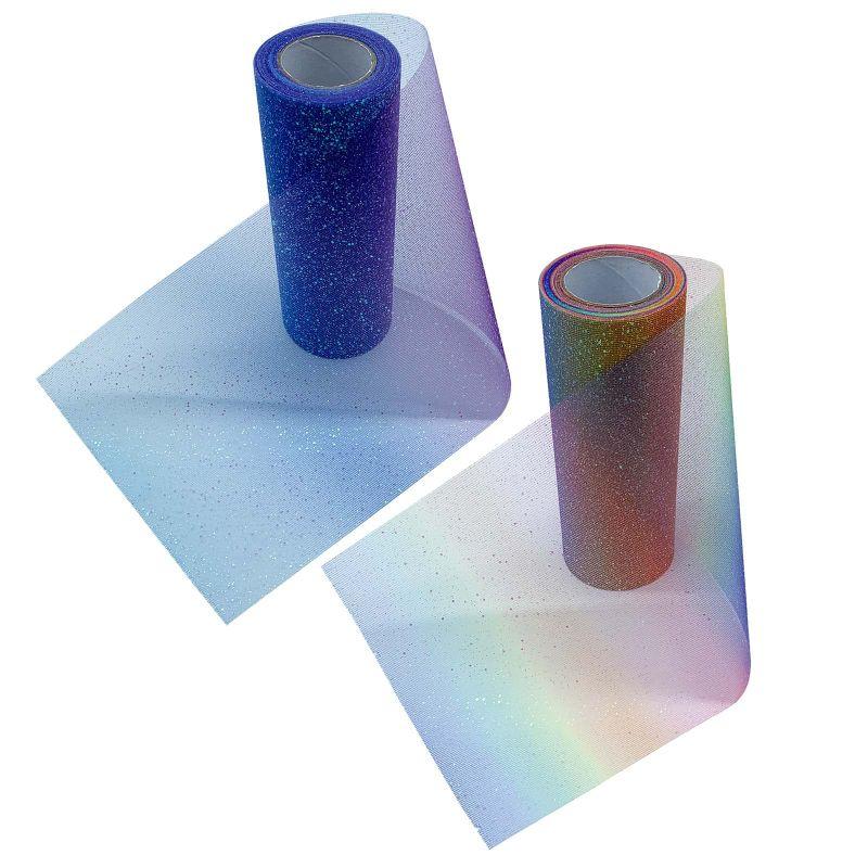 2巻入 チュールロール 生地 グラデーション ハンドメイド材料 ソフト メッシュ 布 チュールネット ドレス チュチュスカート 装飾 幅15 ...