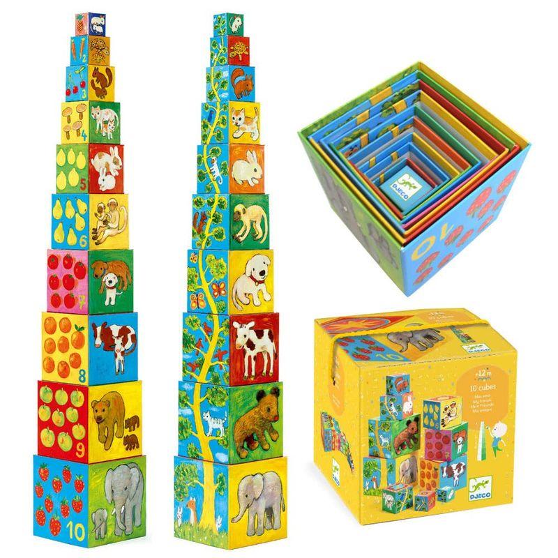 積み木 1歳 おもちゃ ブロック 赤ちゃん 知育玩具 スタッキング 大きい 重ねる 入れ子 知育 DJECO djeco ジェコ 10マイフ ...