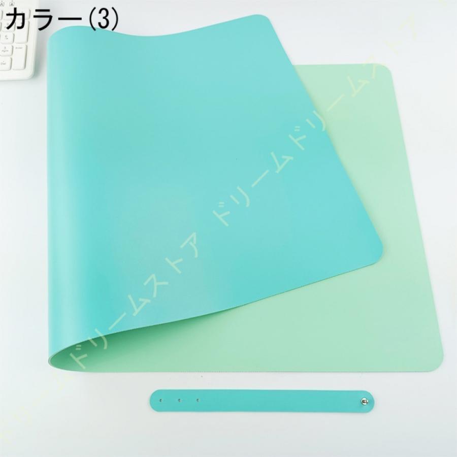 可愛い リバーシブル デスクマット マウス対応 PUレザー マウスパッド キーボードマット マウスアクセサリ 大きいサイズ 無地 オフィスデスクマット 防水 防塵 : 0308-b524 ...