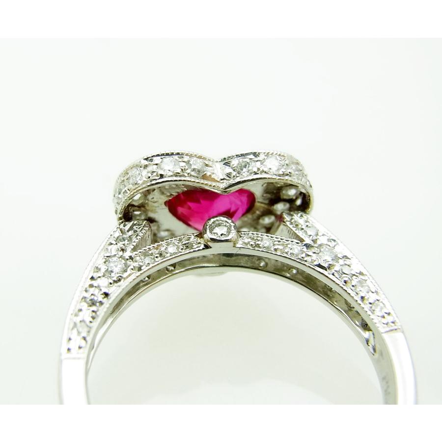 ビルマ産 ピジョンブラッド ハート形 天然ルビー1.20ct ダイヤ0.77ct プラチナリング 卸価格 商品動画 送料込み : コタニジュエル - 通販 - Yahoo!ショッピング