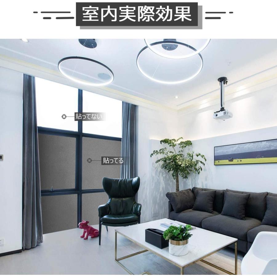 在一掃セール 窓用フィルム 目隠しシート ガラス飛散防止シート 断熱フィルム UVカット 貼り直し可能 すりガラス調(グレー, 90cm*200cm) : grayfrosted90200 ...