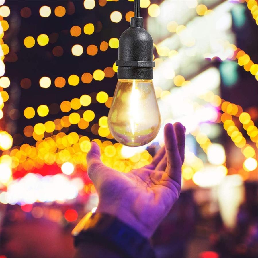 イルミネーションライト ガーデン 防雨型 10M 15個ソケット 電球付き E26電球 結婚式 パーティー 多灯 屋外照明 連結可能 イベント用 ストリングライトコード : こつばめヤフー店 ...