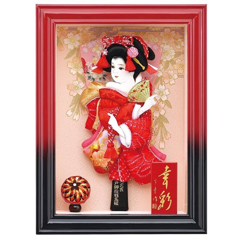 羽子板 2019年 宝童作 羽子板飾り ケース飾り ガラス額入り羽子板 幸彩（黒赤） 9号 : 人形広場 雛人形・五月人形専門店 - 通販 - Yahoo!ショッピング
