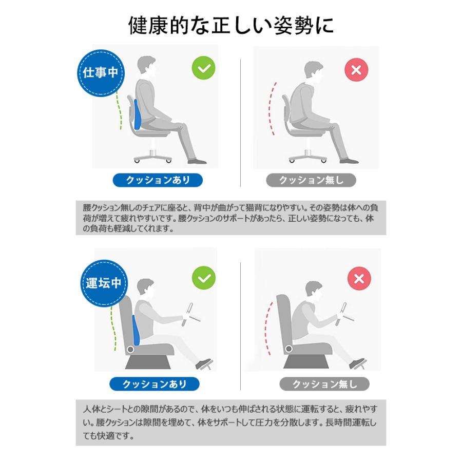 Meikaso 車 クッション ランバーサポートクッション 車腰 背もたれ 低反発クッション ウェストクッション 腰当て(ブラック) : 幸福の家 生活館 - 通販 - Yahoo!ショッピング