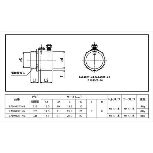 ESCO エスコ EA940CT-46 E31 ねじ無しコネクタ : 工具計画 プロツールショップ - 通販 - Yahoo!ショッピング