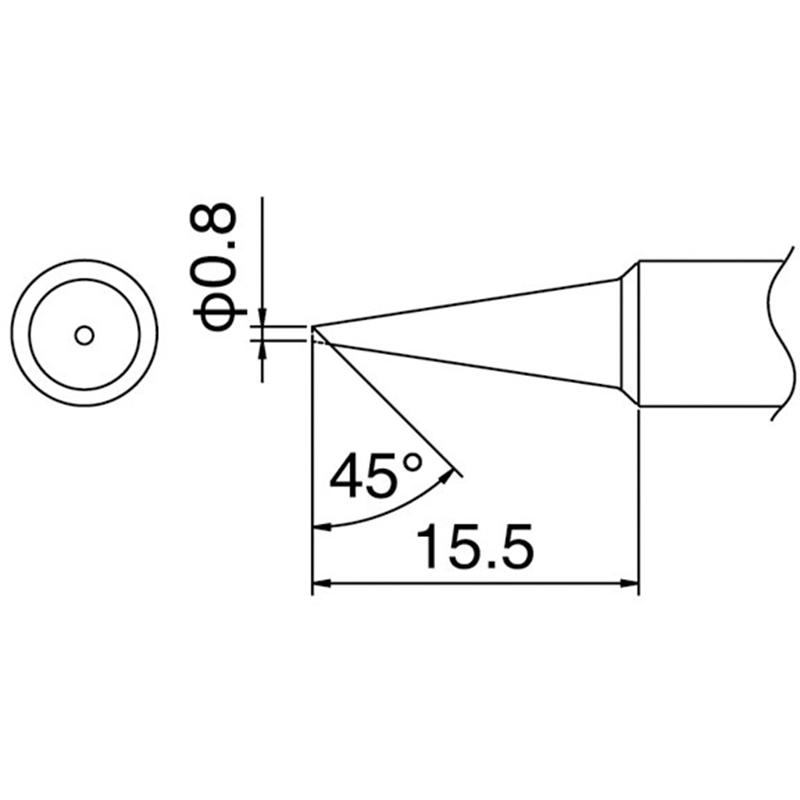 白光 T18-C08 こて先/0.8C型 : 工具計画 プロツールショップ - 通販 - Yahoo!ショッピング