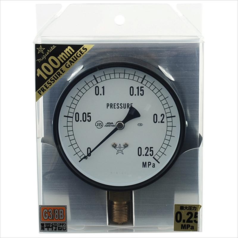 右下精器 汎用圧力計A100・G3/8 S-41・0.25MPA : 工具計画 プロツールショップ - 通販 - Yahoo!ショッピング