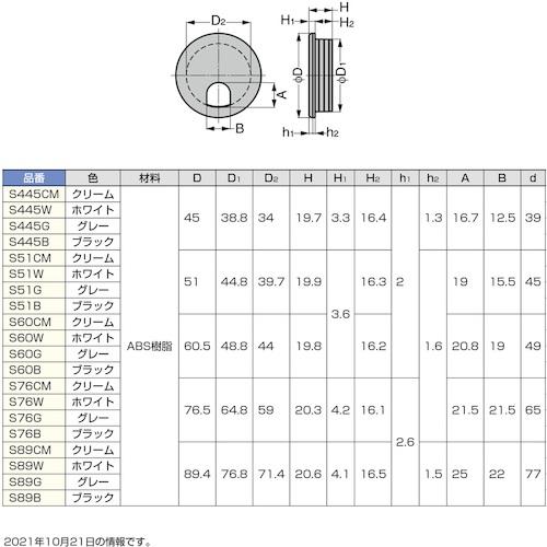 スガツネ工業 (210031816)S89B配線孔キャップ丸型 (1個) 品番：S89B :ts-1317308:工具ランドヤフーショップ ...