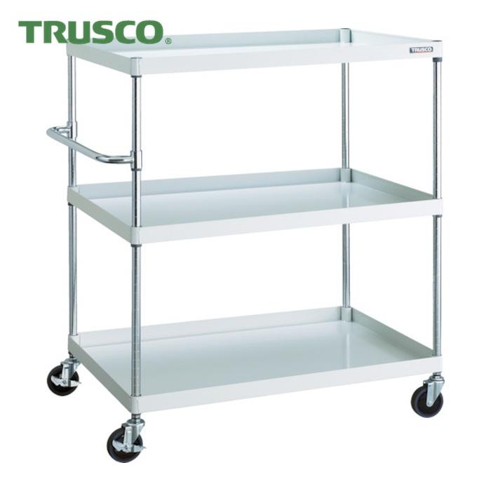 TRUSCO中山 トラスコ TRUSCO ツールワゴン フェニックスワゴン 省音 1000×650×H1200 3段 ホワイト (1台) 品番 ...