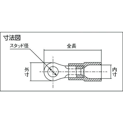 ニチフ 環境配慮形絶縁被覆付丸形端子R形（100個入）より線0.3〜1.65外寸6.8mmスタッド径4.3mm (1Pk) 品番：TMEX 1.25-4M-RED : 工具ランドプラス ...