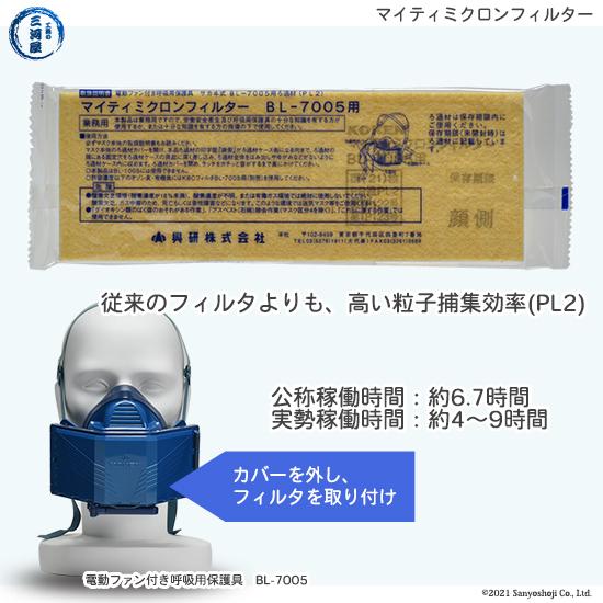興研 ( KOKEN ) マイティミクロン フィルター 電動 ファン付き 呼吸 用 保護具 BL-7005 箱 60枚 : 工具の三河屋 ...
