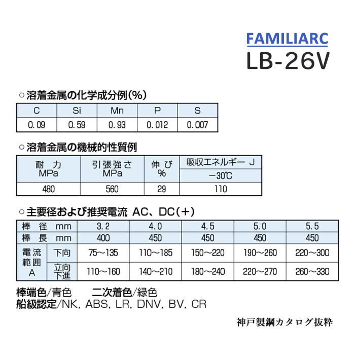 神戸製鋼 ( KOBELCO ) アーク溶接棒 LB-26V LB26V ) φ 4.0mm 450mm 小箱 5kg : 工具の三河屋 Yahoo!店 - 通販 - Yahoo!ショッピング