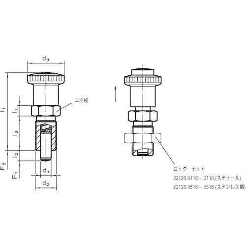 HALDER インデックス・ボルト クイックロックヘッド付 22122.0325 :2063359:工具の楽市 - 通販 - Yahoo!ショッピング