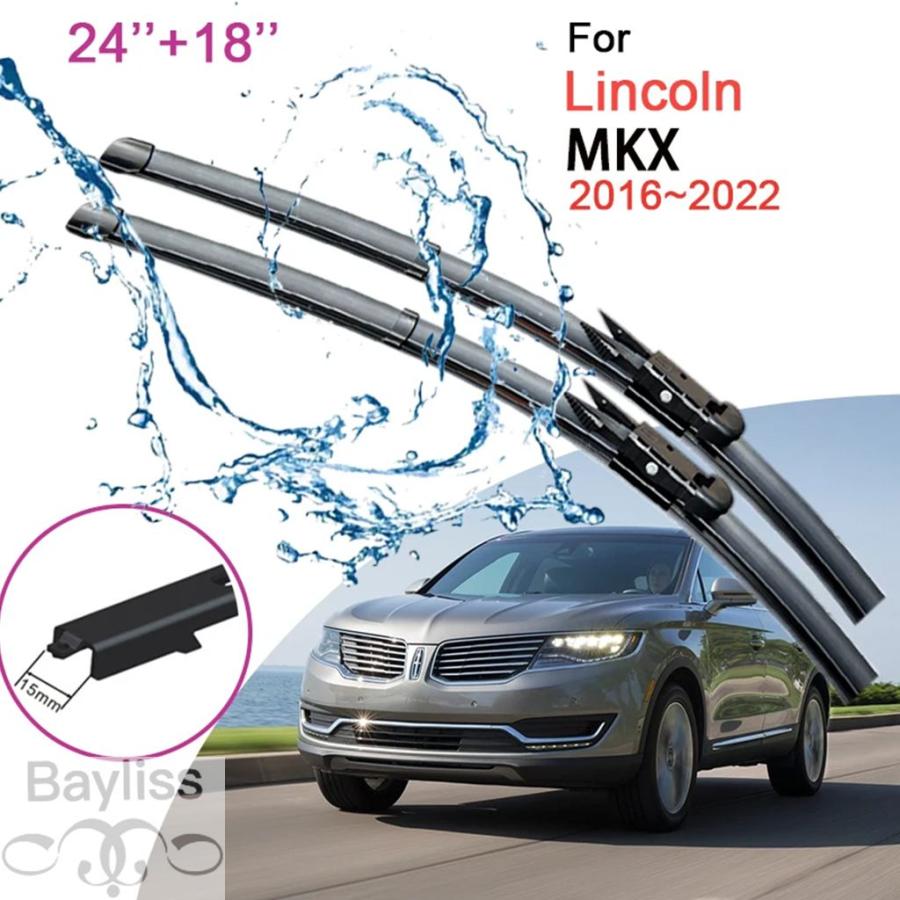 フロントガラス窓ワイパーブレードリンカーンmkx 2016 2017 2018 2019 2020 2021 2022フレームレスサイレントゴムaccessorie : HIRYU - 通販 ...