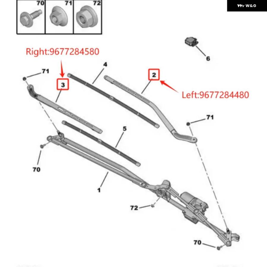 9677284480 9677284580 適合 シトロエン C4L プジョー 408 308 骨なしフロント ワイパー アーム 左右 自動車 : 飛龍 - 通販 - Yahoo!ショッピング