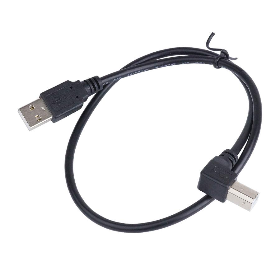 Type-B ケーブル 0.5m 50cm L字型 USB 2.0 ABタイプ プリンター スキャナー 周辺機器接続 Type-A - 角度 90度 直角 : KOYOKOMA - 通販 ...