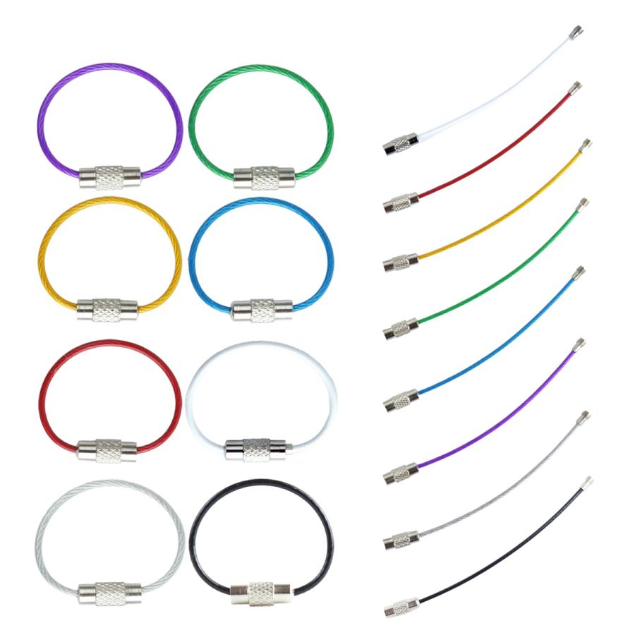 ワイヤーキーリング キーチェーン 8本セット キーホルダー ステンレス ロックワイヤー アクセサリー 8cm 1.5mm : KOYOKOMA - 通販 - Yahoo!ショッピング