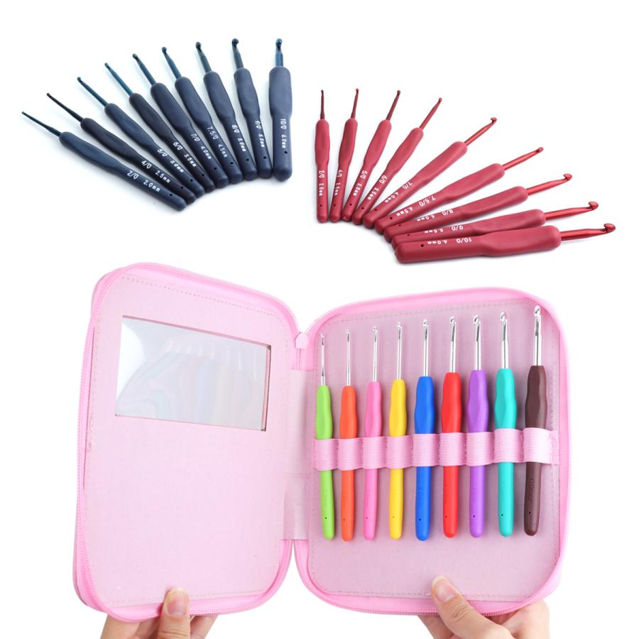 編み針 かぎ針 9本 セット 手あみ針 かぎ針編み 毛糸針 編み物 レース針 編み針 ハンドメイド DIY 工具 ケース付き 手芸 かぎ針キット : ca-2016 : KOYOKOMA ...