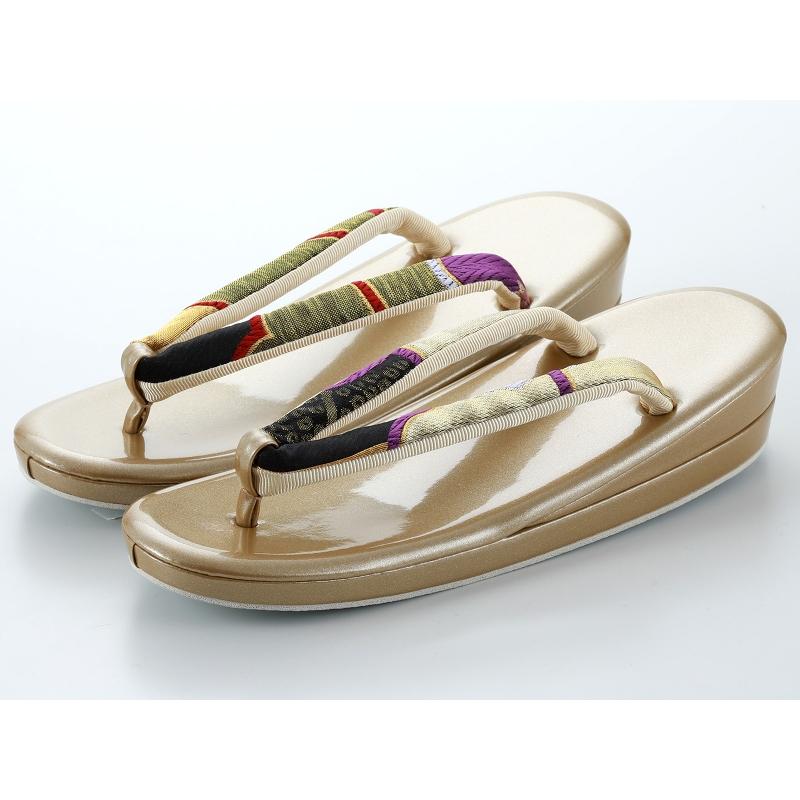 礼装用 ぞうり 帯地 草履 柄鼻緒 ゴールド 二枚芯 zh-287-11 : 和の心 小雪 - 通販 - Yahoo!ショッピング