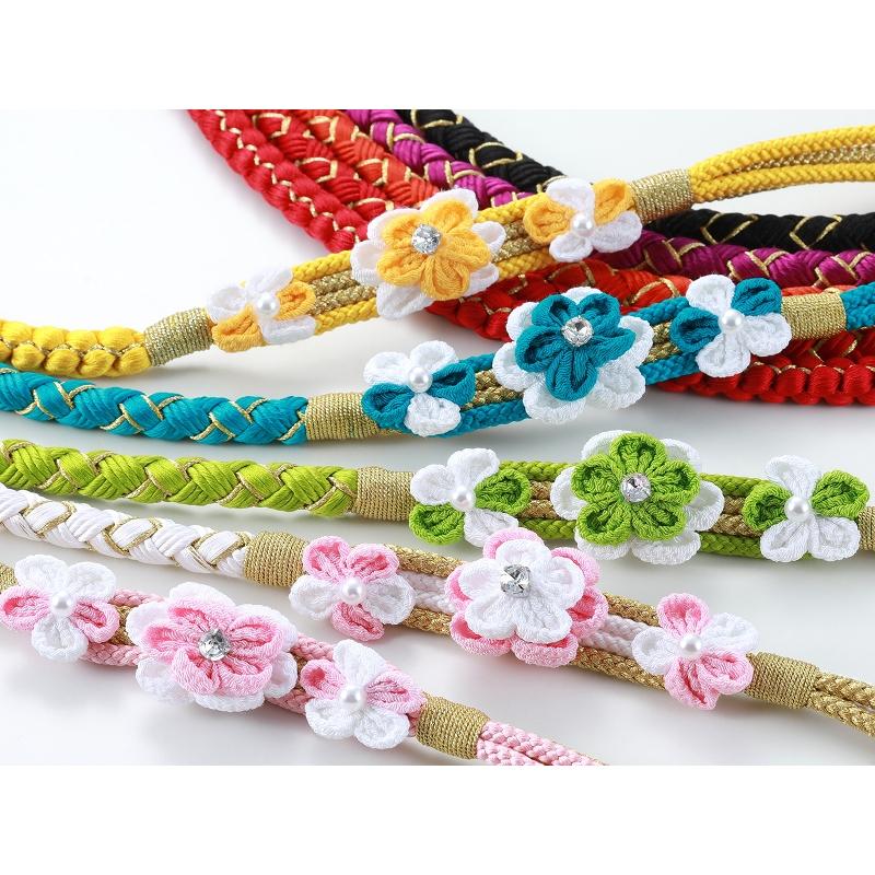 振袖用 つまみ細工 正絹 手組 帯締め 金糸使用 全8色 hs-351 : 和の心 小雪 - 通販 - Yahoo!ショッピング