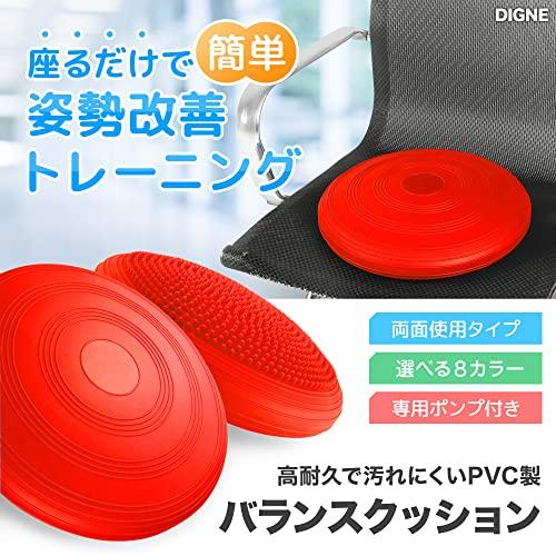 [DIGNE] バランスクッション バランスディスク 腰 骨盤 体幹 姿勢 ヨガ フィットネス エクササイズ 座り仕事 リモートワーク ポンプ付属 ...