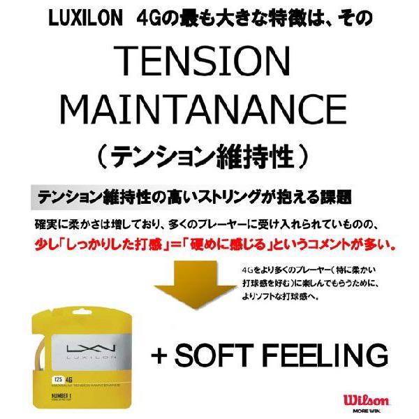 LUXILON ルキシロン 「LUXILON 4G ROUGH 125 4Gラフ 200mロール WRZ990144」硬式テニスストリング ...