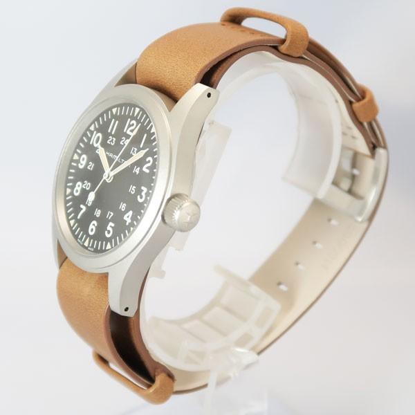 HAMILTON（ハミルトン） HAMILTON Khaki Field カーキ フィールド メカ メンズ レザー ブラック 38mm ...