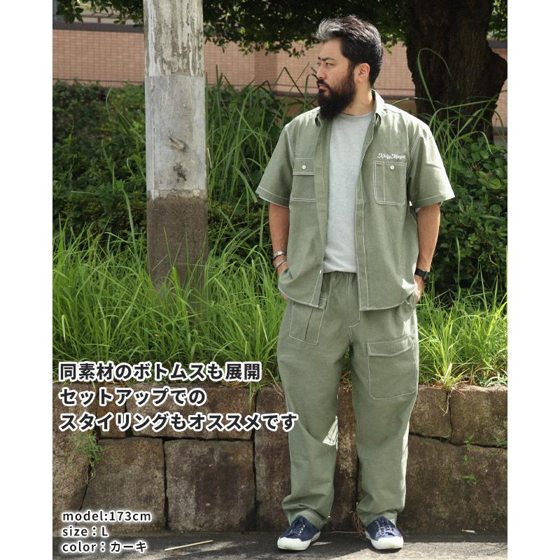 KRIFF MAYER クリフメイヤー メンズ ユニセックス ワークシャツ レギュラーカラー 刺繍 胸ポケット アメカジ 夏 シャンブレー ...