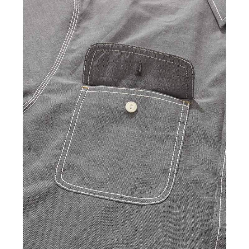 KRIFF MAYER クリフメイヤー メンズ ユニセックス ワークシャツ レギュラーカラー 刺繍 胸ポケット アメカジ 夏 シャンブレー ...