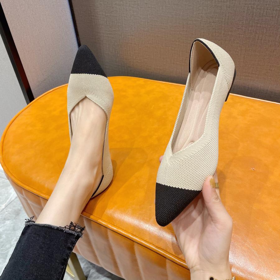 パンプス レディース スクエアトゥ ローヒール バレエシューズ ぺたんこ フラット 超軽量 (22575) : KSSHOJI - 通販 ...