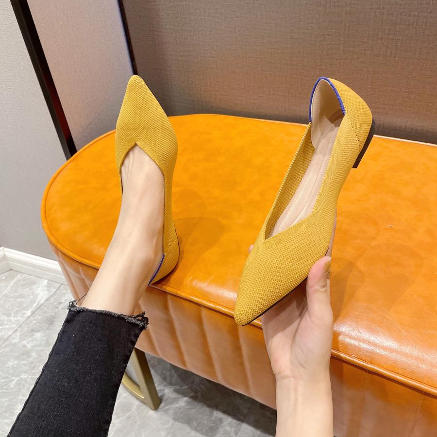 パンプス レディース スクエアトゥ ローヒール バレエシューズ ぺたんこ フラット 超軽量 (22575) : KSSHOJI - 通販 ...