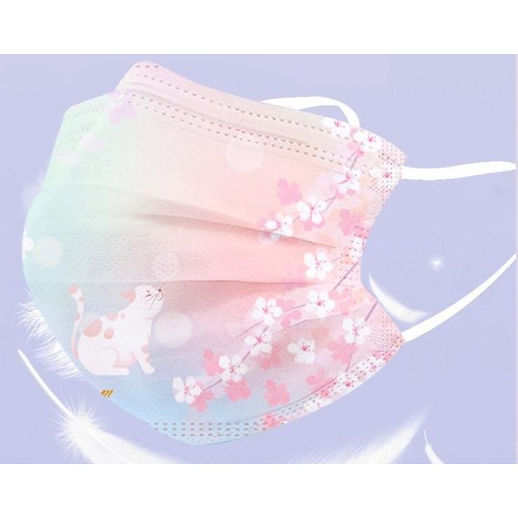 猫柄マスク ネコ柄 国内検品 個包装 花柄 4層構造 柄マスク 10枚入り 不織布 除菌 HS 使い捨てマスク アカ グリーン（22654) : KSSHOJI - 通販 - Yahoo!ショッピング