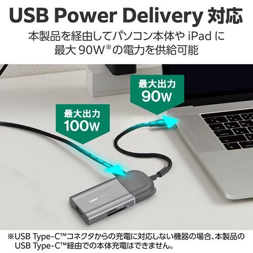 Logitec（ロジテック） USB Type C ドッキングステーション ハブ 6-in-1 PD USB-C ×1 USB-A ×2 ...