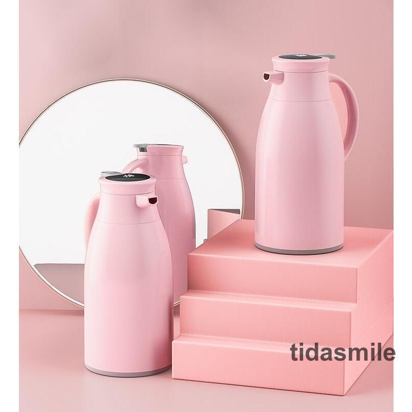 1.6L 魔法瓶 保温ポット 大容量 まほうびん ポット 48H保温 ガラス製 温度見え 温度を示す 水筒 北欧 保温 保冷 スリム 新生活 卓上 家 :0304-c119:KSMCヤフー ...