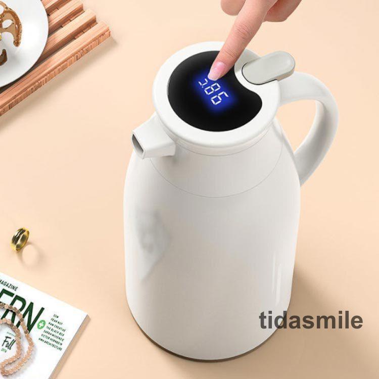 1.6L 魔法瓶 保温ポット 大容量 まほうびん ポット 48H保温 ガラス製 温度見え 温度を示す 水筒 北欧 保温 保冷 スリム 新生活 卓上 家 :0304-c119:KSMCヤフー ...