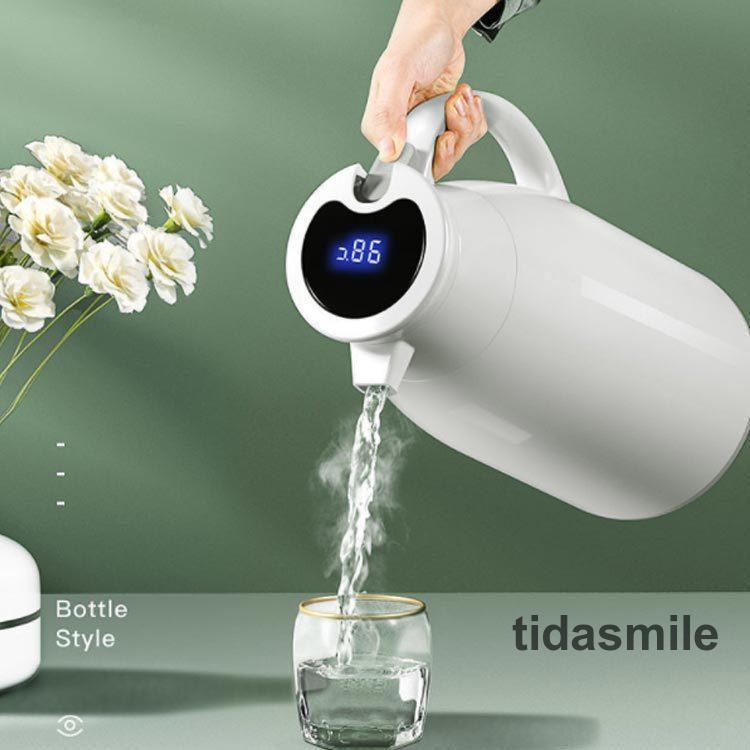 1.6L 魔法瓶 保温ポット 大容量 まほうびん ポット 48H保温 ガラス製 温度見え 温度を示す 水筒 北欧 保温 保冷 スリム 新生活 卓上 家 :0304-c119:KSMCヤフー ...