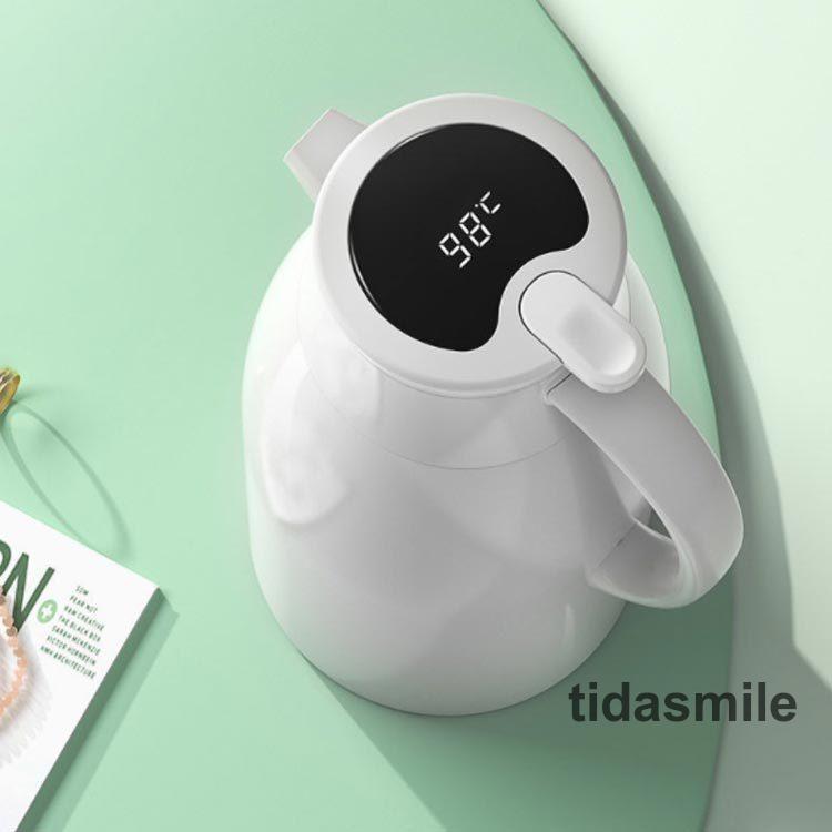 1.6L 魔法瓶 保温ポット 大容量 まほうびん ポット 48H保温 ガラス製 温度見え 温度を示す 水筒 北欧 保温 保冷 スリム 新生活 卓上 家 :0304-c119:KSMCヤフー ...