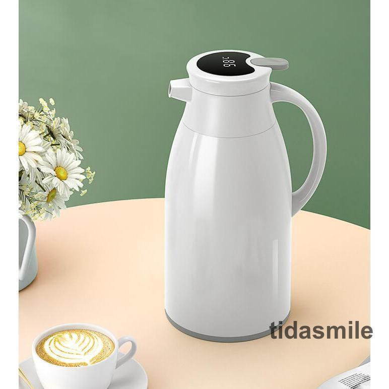 1.6L 魔法瓶 保温ポット 大容量 まほうびん ポット 48H保温 ガラス製 温度見え 温度を示す 水筒 北欧 保温 保冷 スリム 新生活 卓上 家 :0304-c119:KSMCヤフー ...