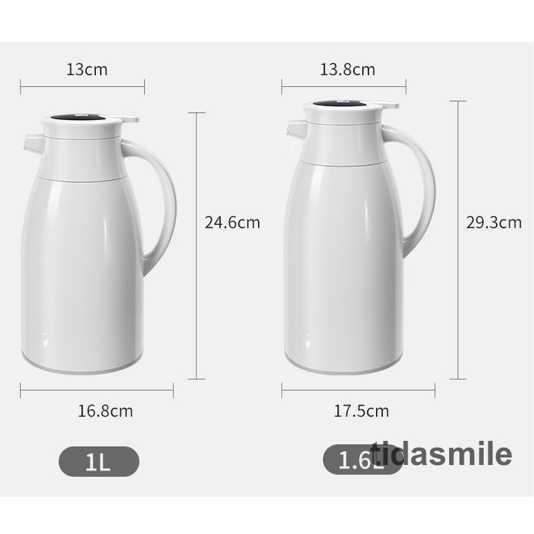 1.6L 魔法瓶 保温ポット 大容量 まほうびん ポット 48H保温 ガラス製 温度見え 温度を示す 水筒 北欧 保温 保冷 スリム 新生活 卓上 家 :0304-c119:KSMCヤフー ...