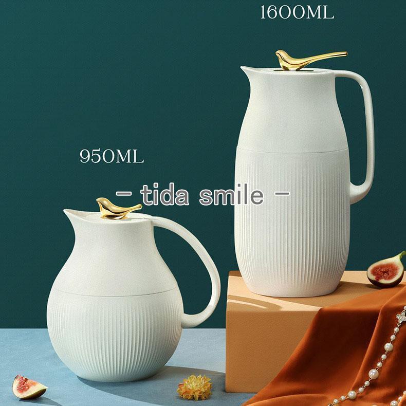 卓上ポット 保温 1.6L ネイビー | ポット 卓上 水筒 おしゃれ 950ml ティーポット 家庭用 お茶 白湯 洗いやすい 取っ手付き : KSMCヤフーショップ - 通販 ...