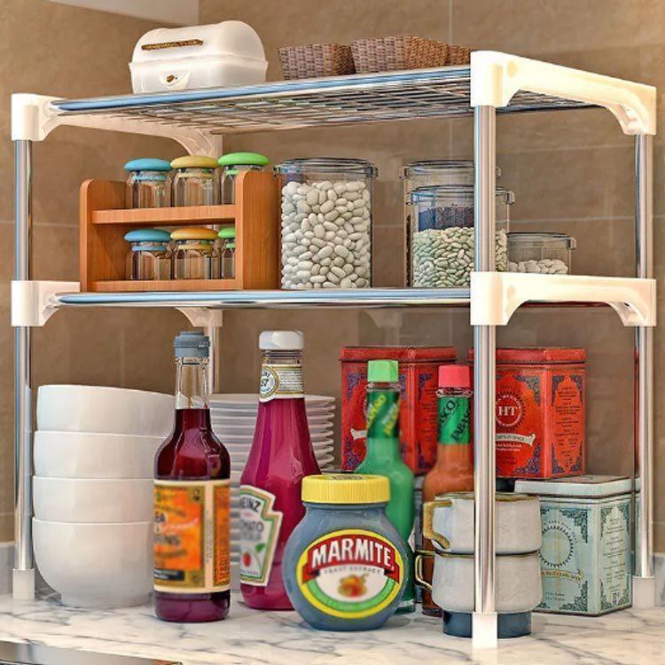 卓上ラック レンジ上ラック 2段 スリム 電子レンジ台 レンジ上 ラック 防錆 オフィス キッチン 伸縮できない 台所収納 レンジ上棚 丈夫 キッチン :0304-z933:KSMCヤフー ...