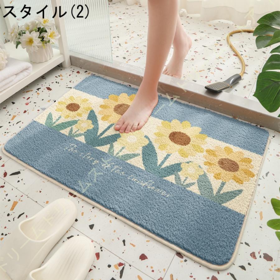 浴室足ふきマット お風呂マット マイクロファイバー 吸水マット フロアマット バスマット 厚手 バスルーム 速乾 サラサラ お風呂 バス 大判 ミニマット ホテル : 0308-x526 ...
