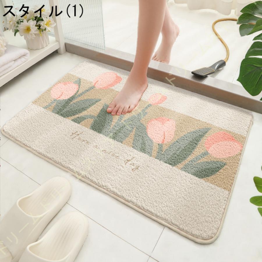 浴室足ふきマット お風呂マット マイクロファイバー 吸水マット フロアマット バスマット 厚手 バスルーム 速乾 サラサラ お風呂 バス 大判 ミニマット ホテル : 0308-x526 ...