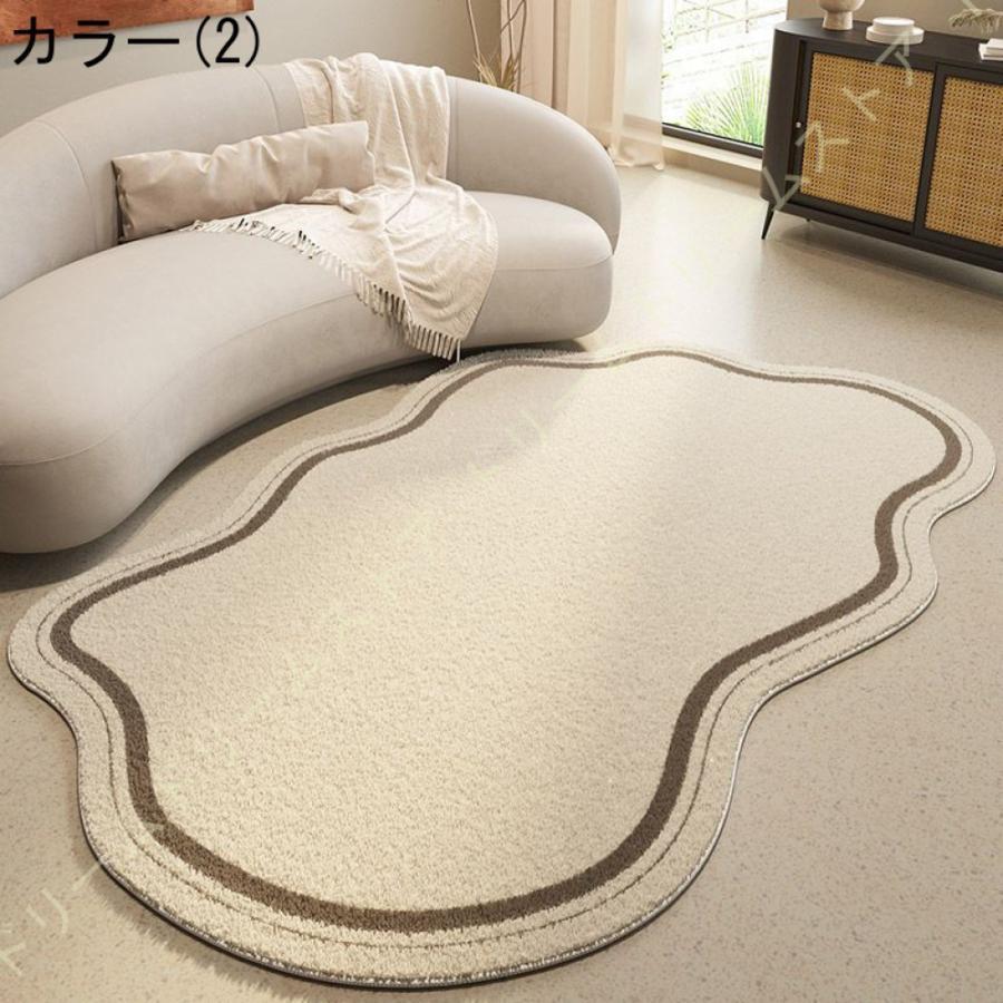 無地 低反発 ラグ カーペット 冬用 ラグマット おしゃれ ナチュラル 楕円形 ラグマット 和風 洗える 北欧 幾何学模様 防音 すべり止め オールシーズン :0308-x793:KSMC ...