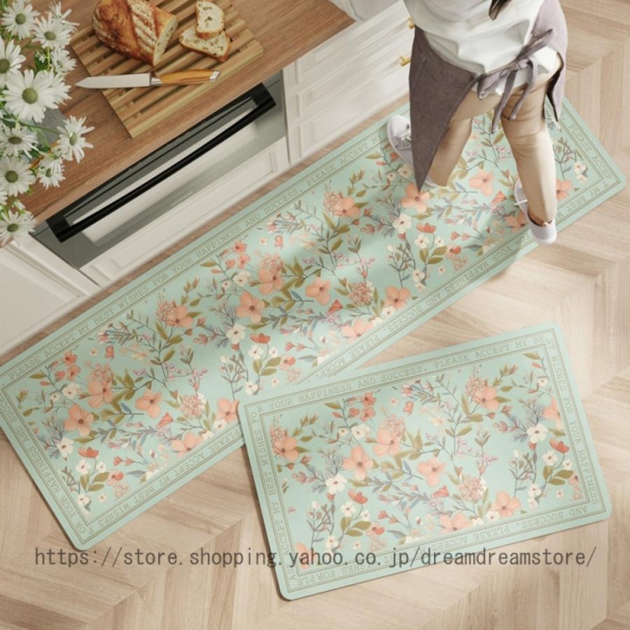 キッチンマット PVCキッチンマット ロング 拭ける PVC 180 150cm ワイド 幅広 インテリアマット キッチン マット 抗菌 洗濯不要 お手入れ簡単 撥水 はっ水 :0308 ...
